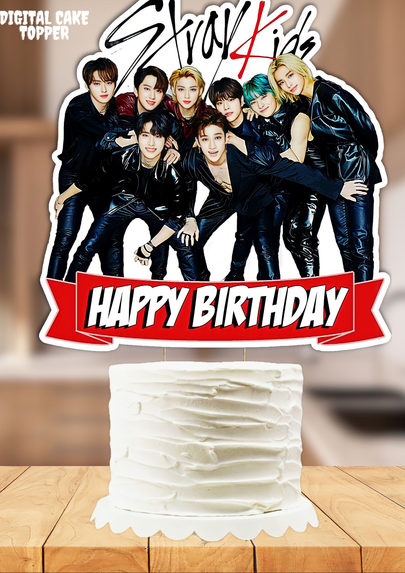 Stray Kids Cake Topper Printable Stray Kids Kpop Group Cake Topper ...
