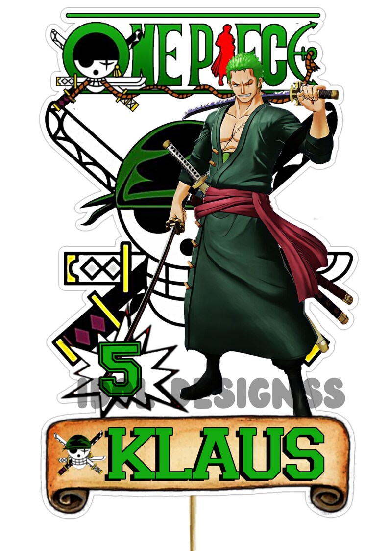 One Piece Printable Cake Topper Manga Cake Topper One Piece Birthday ...