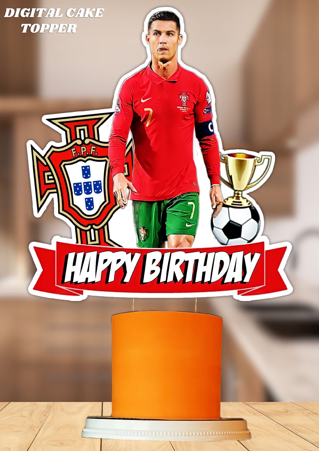 Ronaldo Portugal Cake Topper, CR7 Cake Topper, Portugal Cake Topper ...