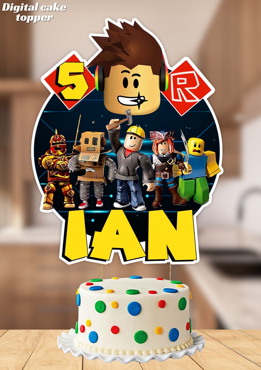 DIY Roblox Cake Topper, Roblox Boy Cake Topper, Roblox Cake Topper ...