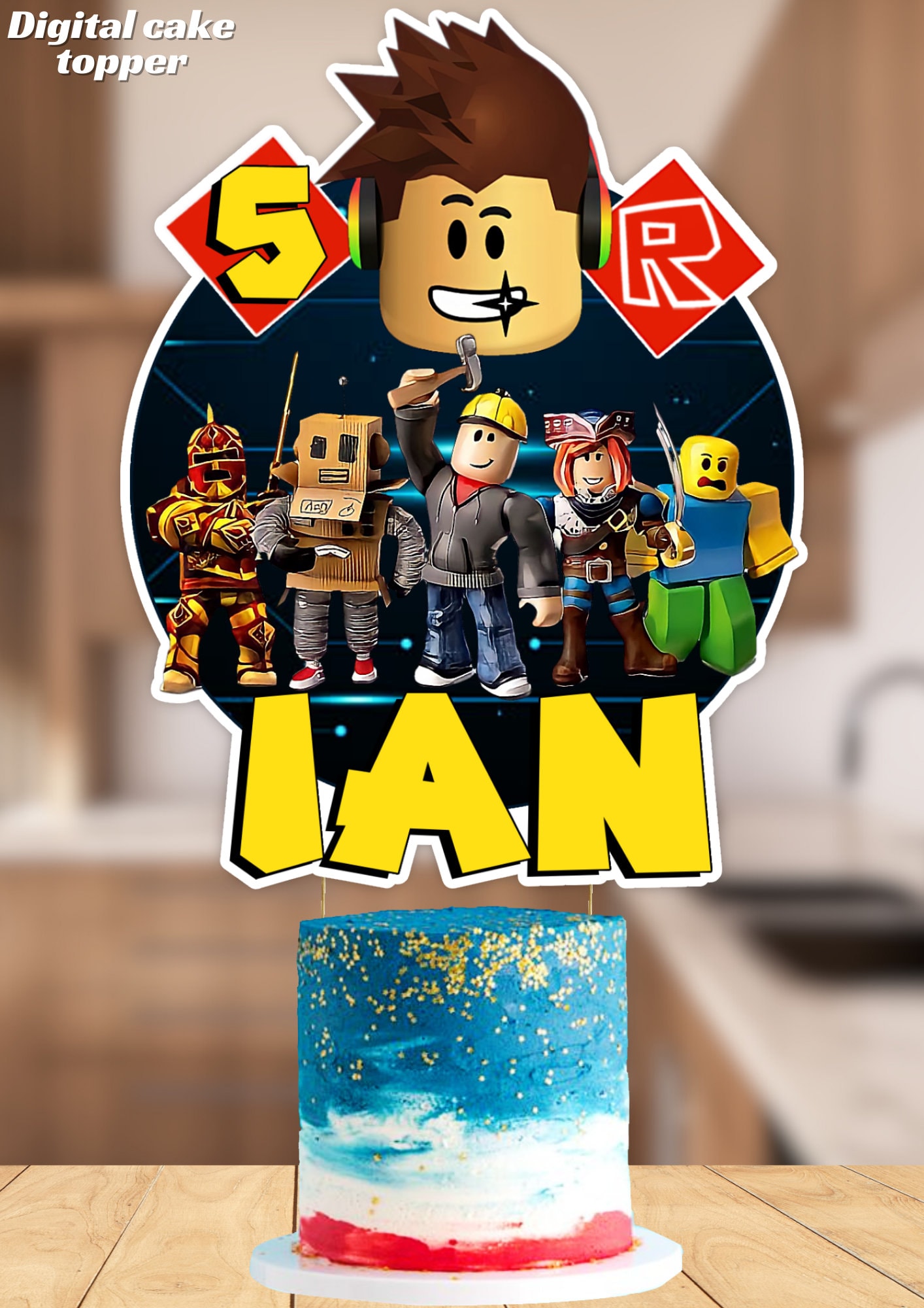 DIY Roblox Cake Topper, Roblox Boy Cake Topper, Roblox Cake Topper ...