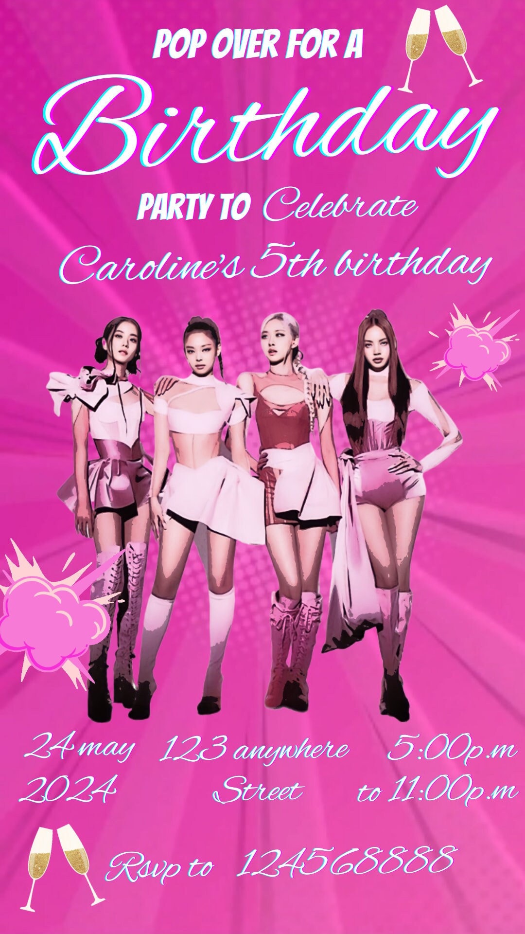 Blackpink Animated Editable Birthday Invitation / Kpop Idol - Etsy