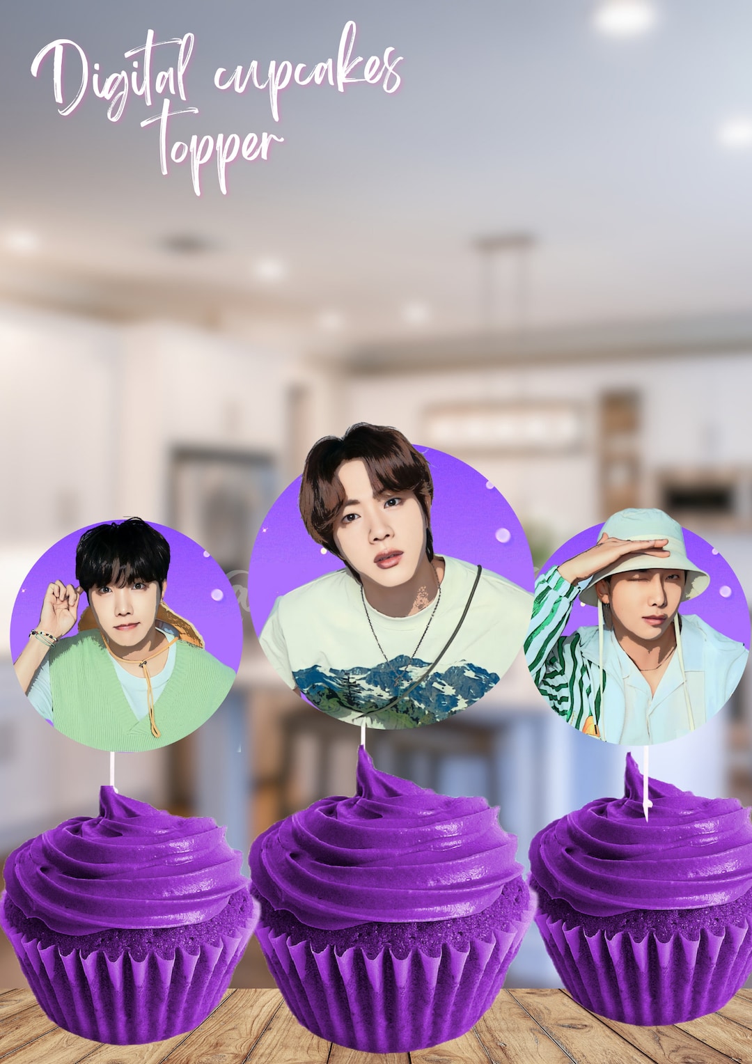 Bts Customized Cupcake Topper / Cupcake Topper/ Kpop Cupcake Toppers ...