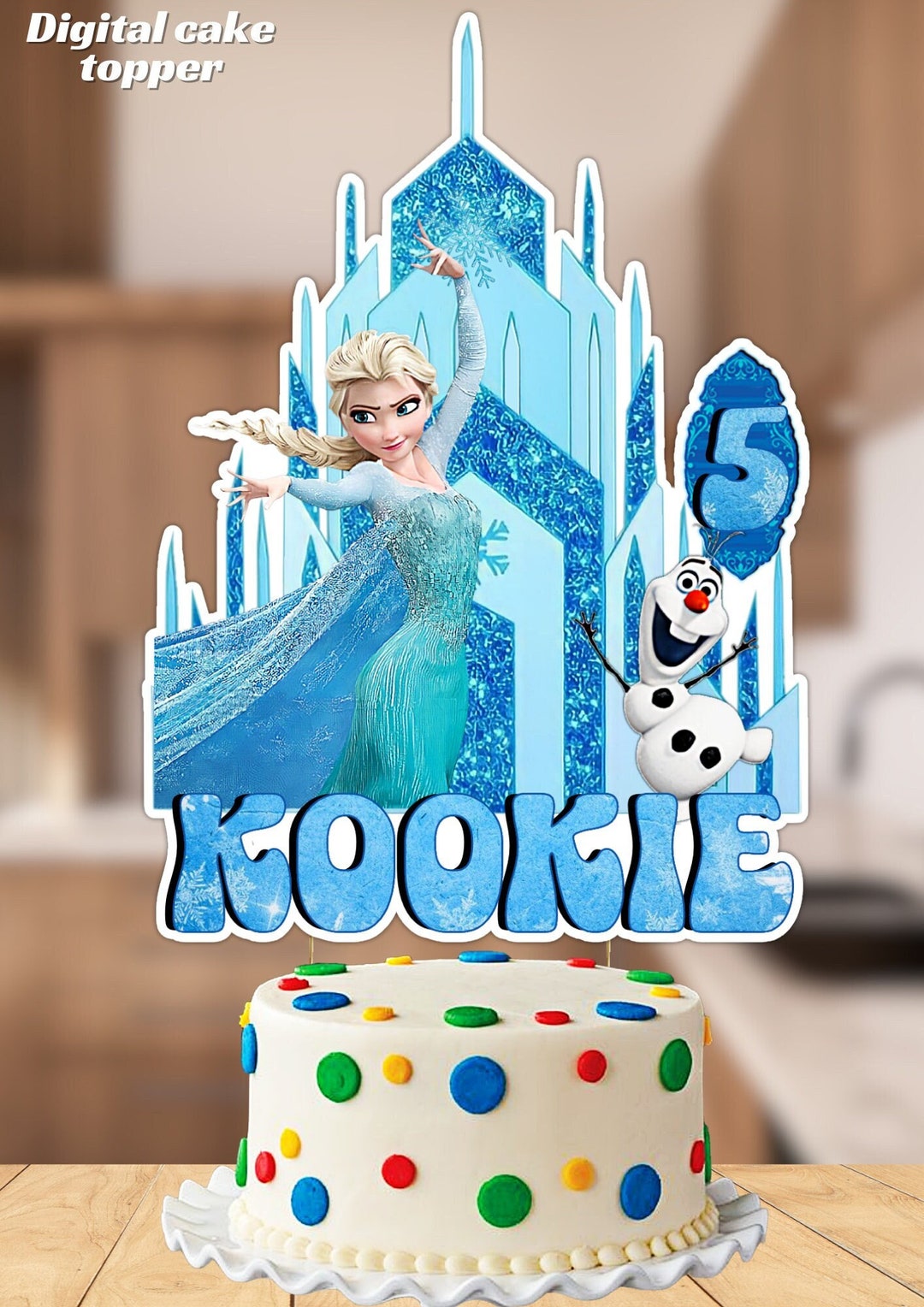 Frozen Elsa Cake Topper Printable Frozen Elsa Cake Topper Customised ...