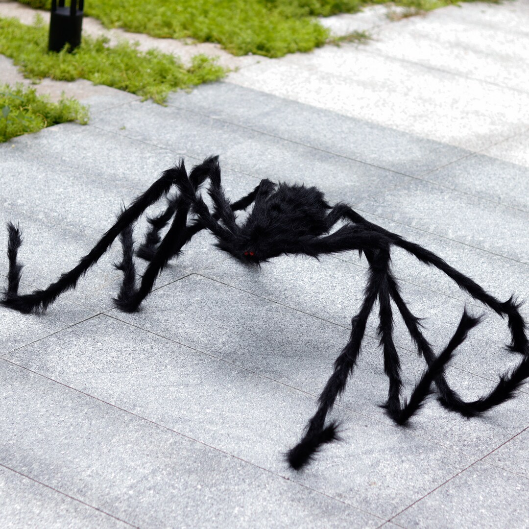 60 Inch Hairy Giant Spider Decoration Halloween Prop Haunted Poseable ...