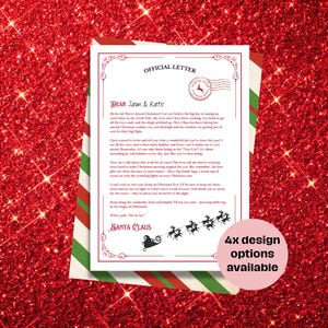 Letter From Santa Claus Letter for Kids Printable Letter Custom Santa ...