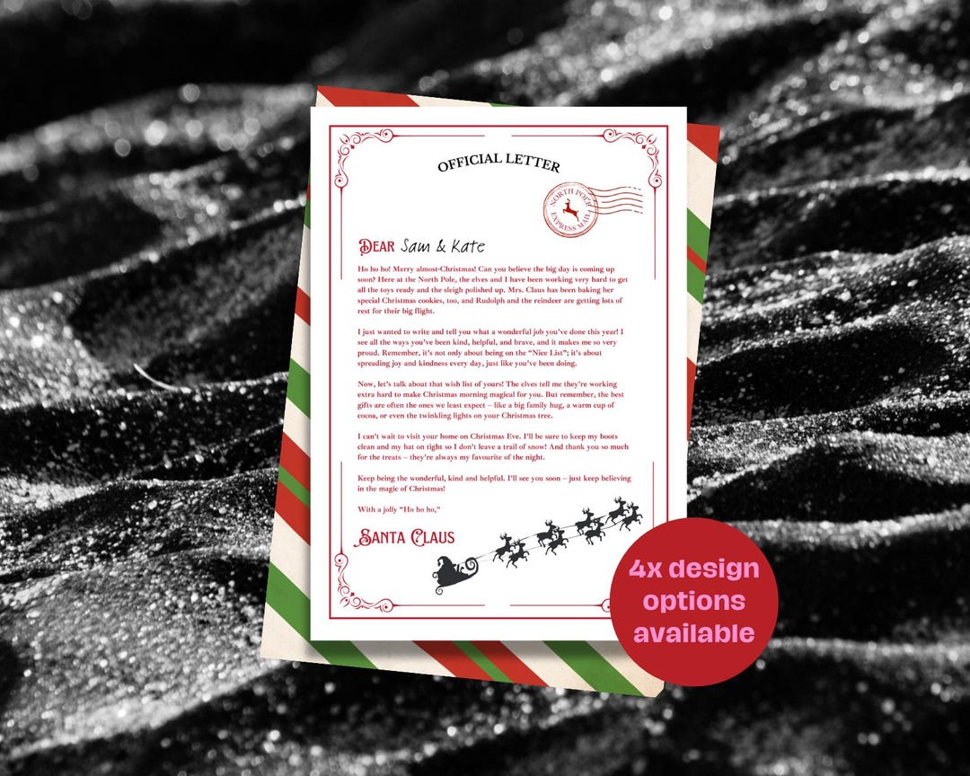 Letter From Santa Claus Letter for Kids Printable Letter Custom Santa ...