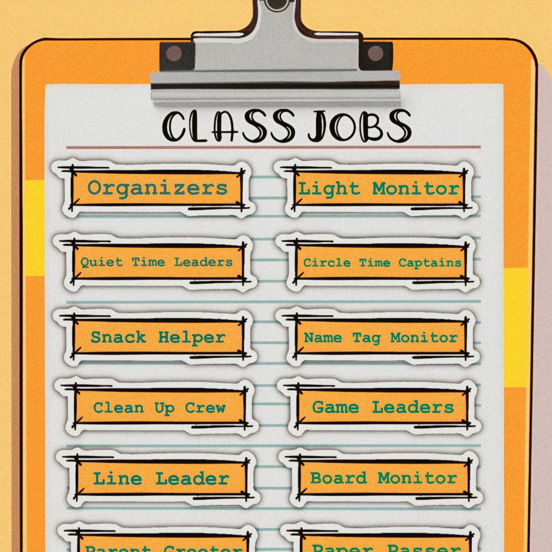 Classroom Jobs Sheet - Etsy
