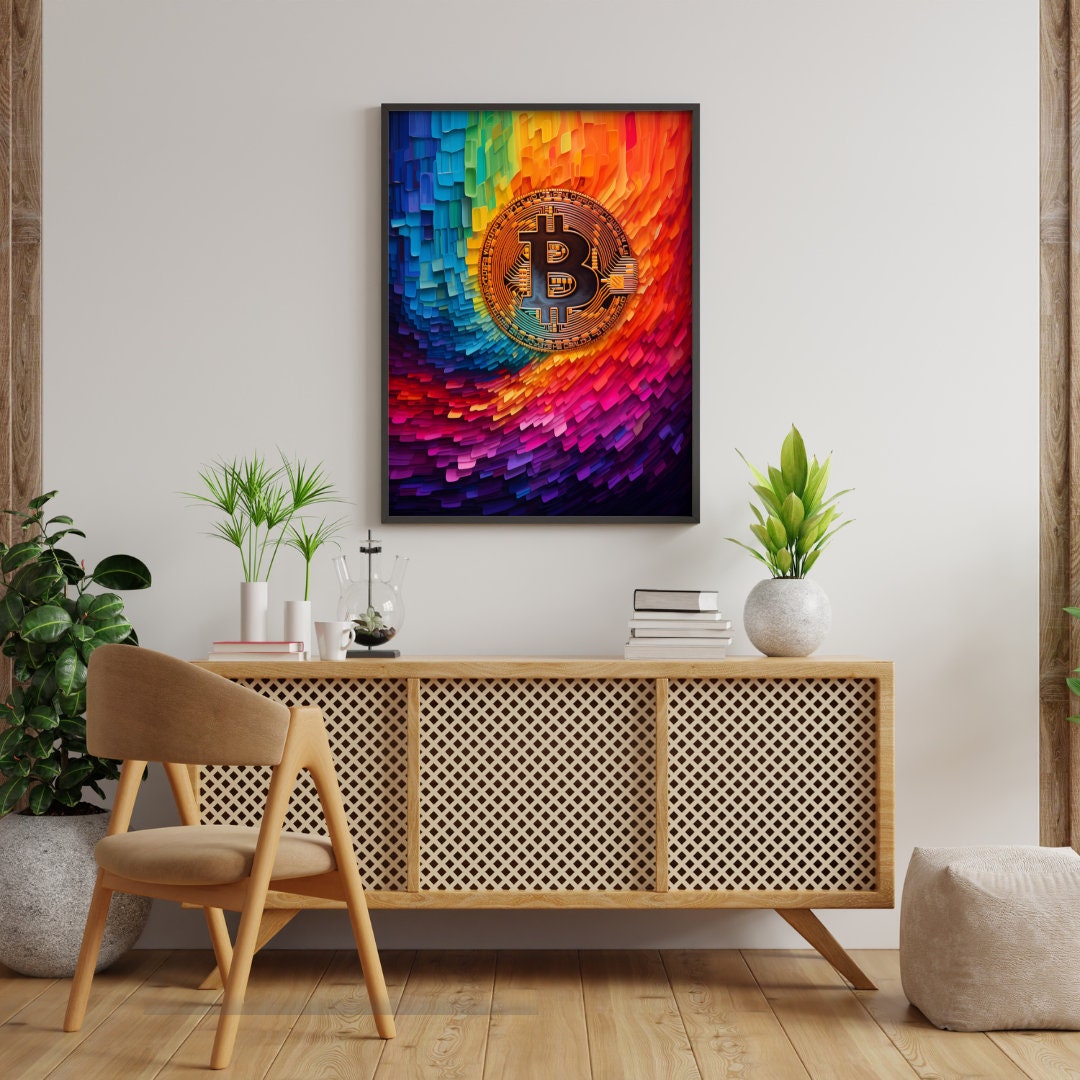 Modern BITCOIN Art - CRYPTO Poster - Coloreful Wallart - Buntes ...