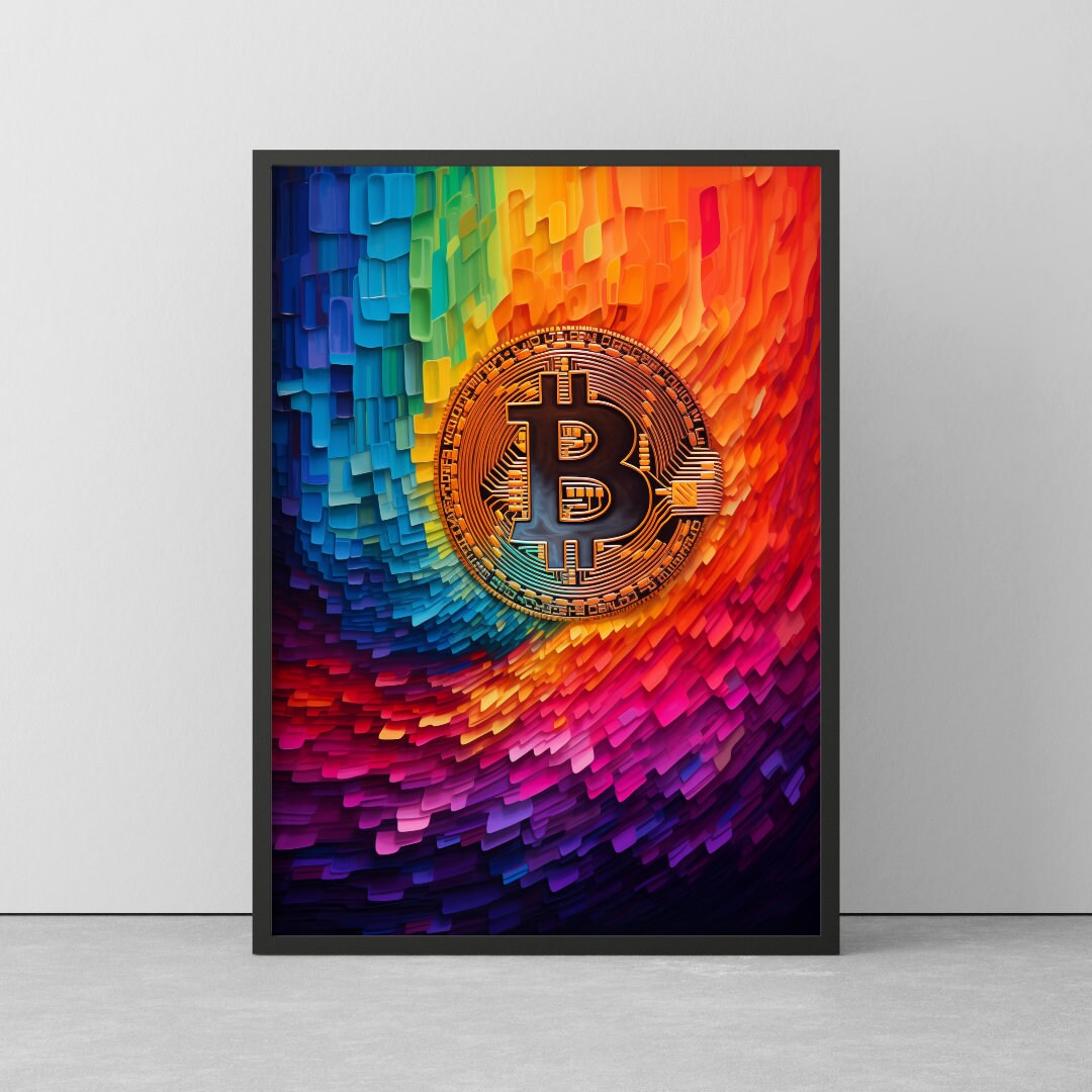 Modern BITCOIN Art - CRYPTO Poster - Coloreful Wallart - Buntes ...