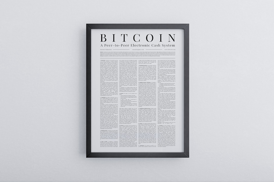 Buy Bitcoin White Paper Poster | High Quality Bitcoin Image | Cryptocurrency Print | White Paper ...