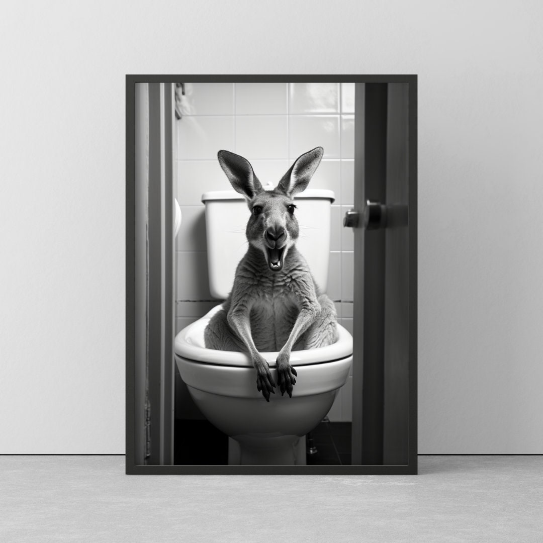 POSTER of KANGAROO on TOILET - Funny Wall Picture for the Toilet ...