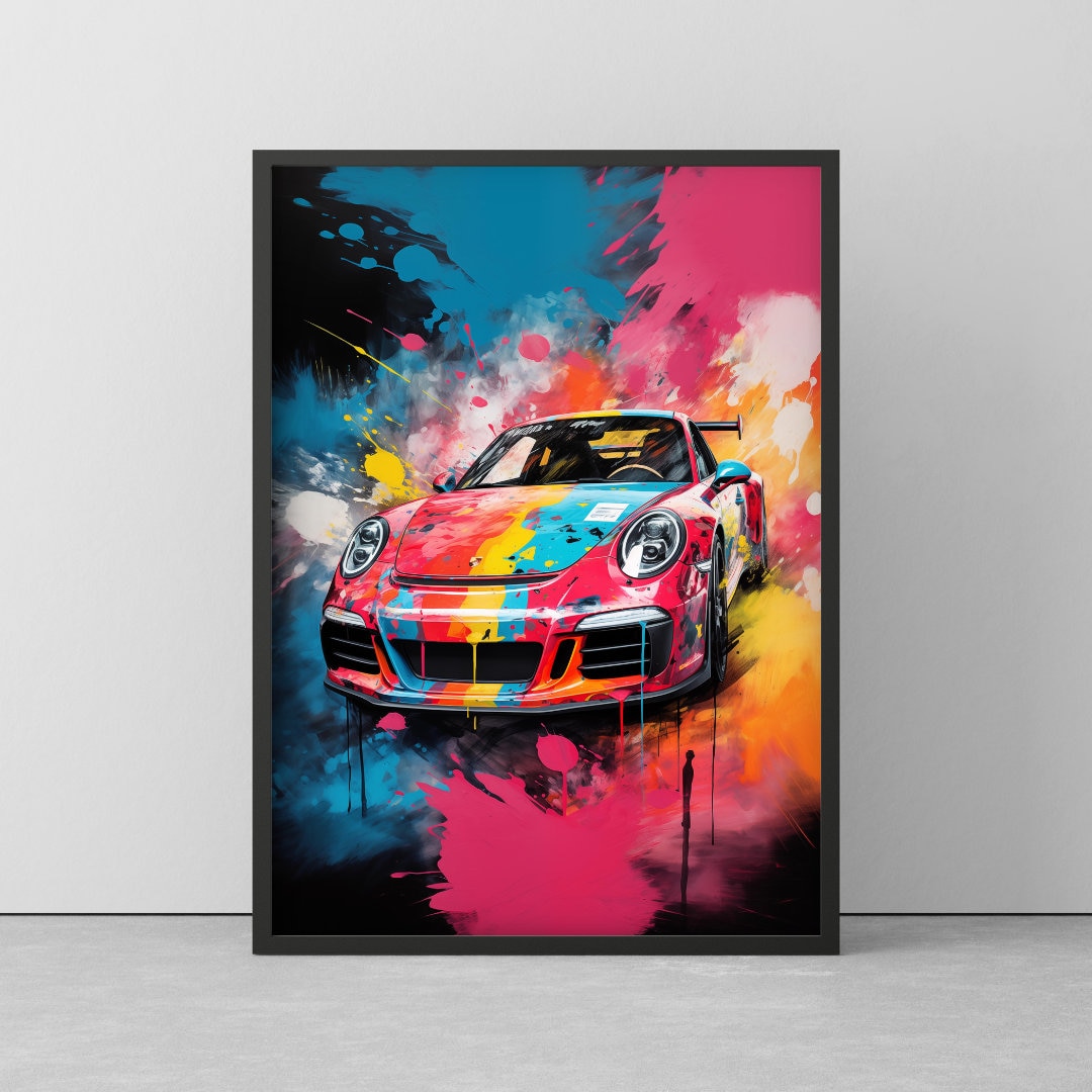 POSTER From PORSCHE 911 - POPART Mural From Porsche - Colorful Wallart ...