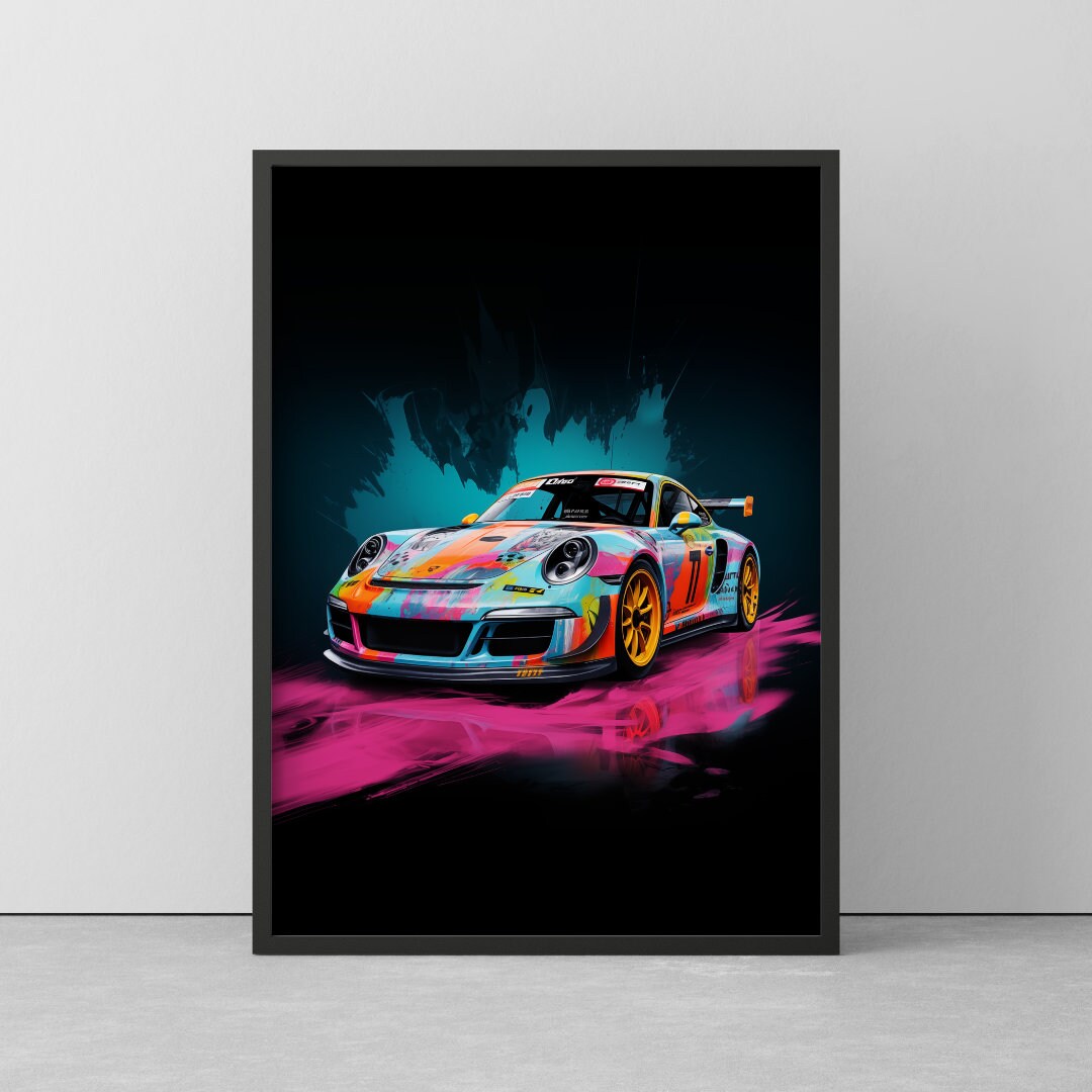 POSTER From PORSCHE 911 - POPART Mural From Porsche - Colorful Wallart ...