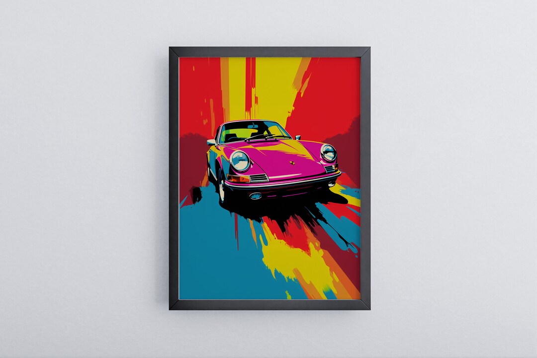 Posters of Porsche 911 Colorful Mural in Pop Art Style Premium Poster ...