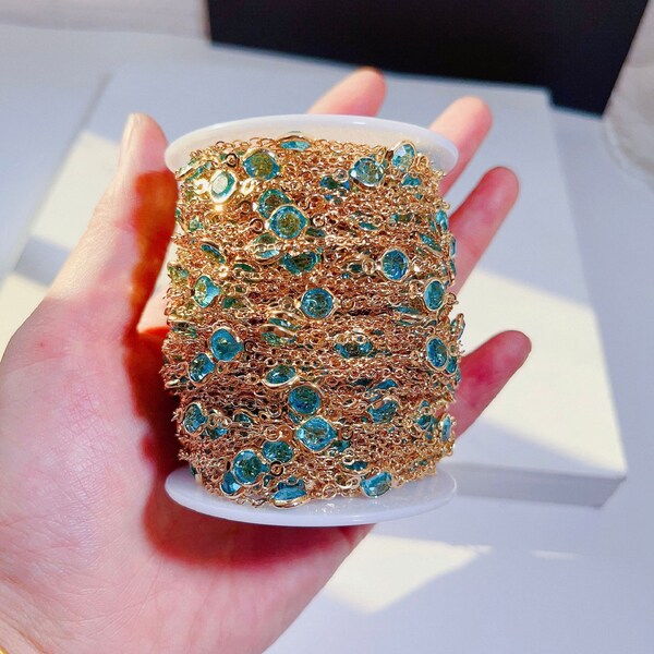 Blue Crystal Chain - Etsy