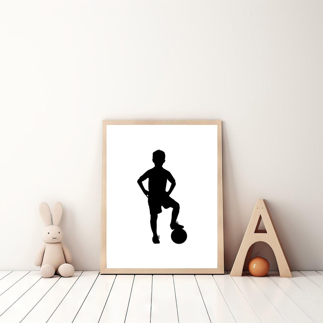 Soccer Boy Wall Art Sports Room Decor for Kids Football Poster for Boys ...
