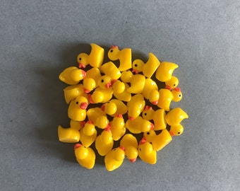 10pcs Tiny Resin Rubber Ducks Miniature Duck Cabochons Mini Fairy Garden Animals Slime Charms or ...