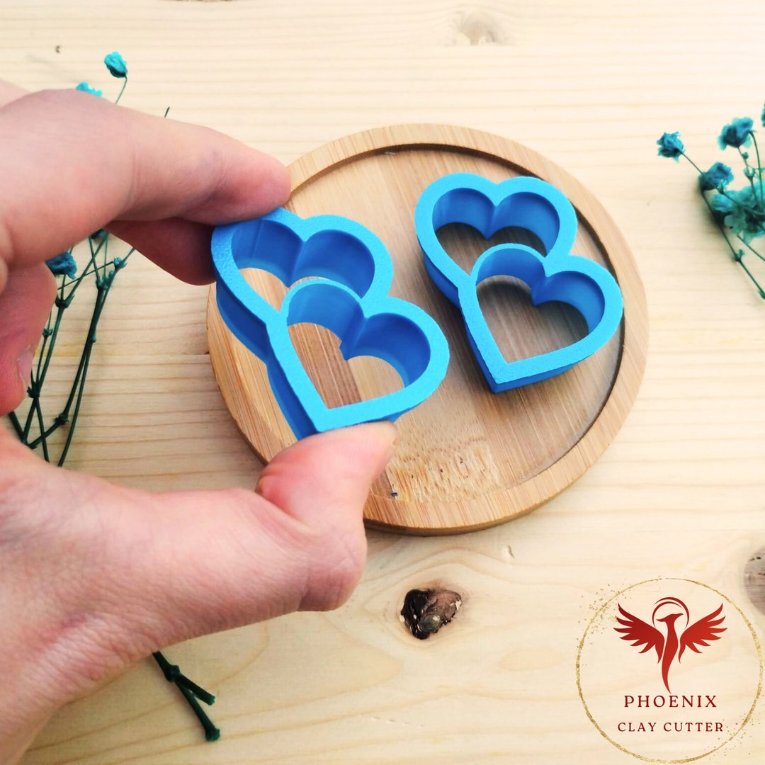 Hearts Polymer Clay Cutters. Clay Cutters for Two Hearts Earrings ...