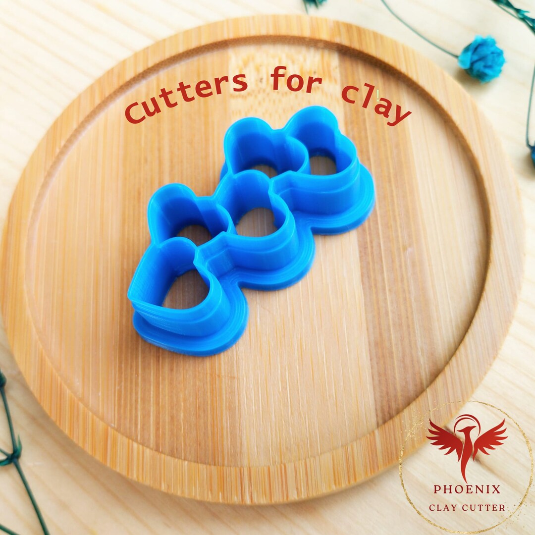 Hearts Polymer Clay Cutters. Clay Cutters for Four Hearts Earrings ...