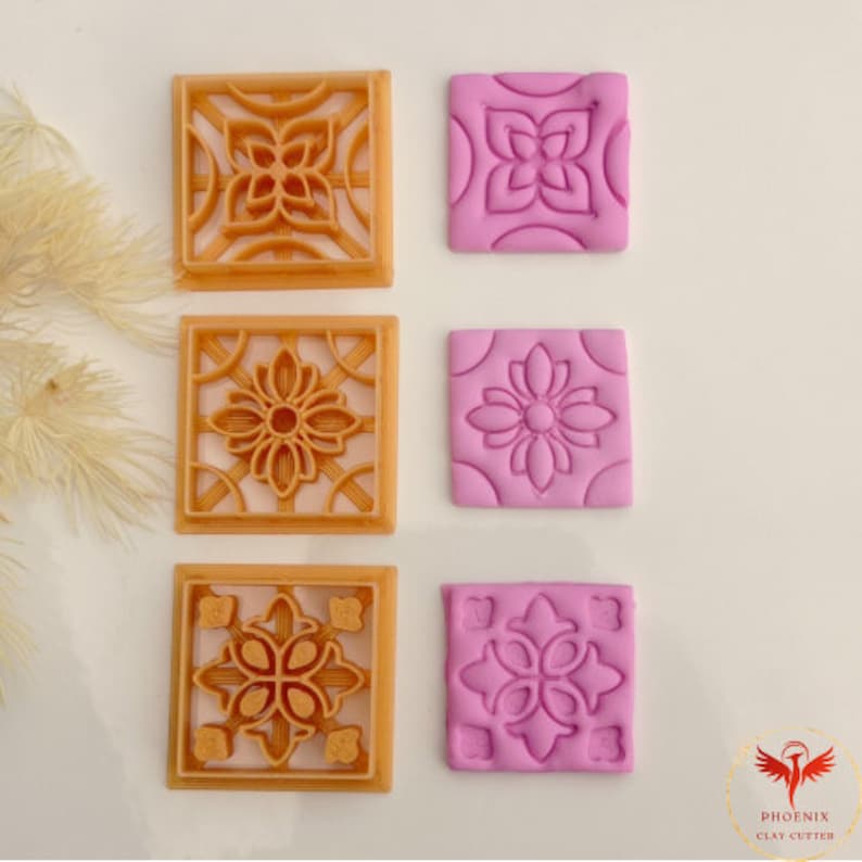Polymer Clay Cutter Tile Debossing Daisy Tile Spring Clay Cutter ...