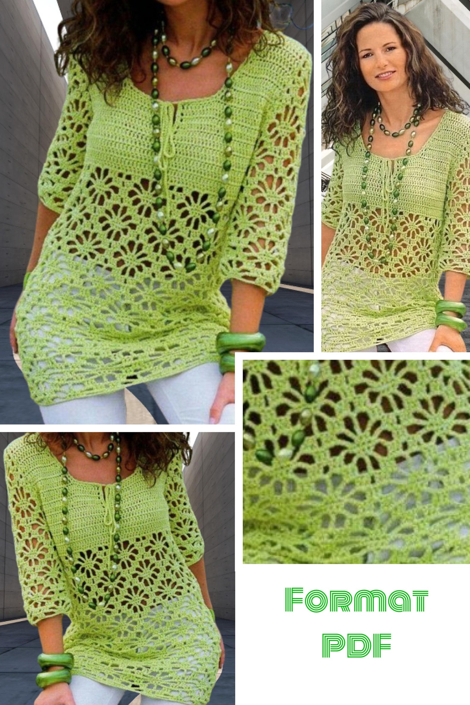 Cotton Crochet Lace Tunic Pattern Schemas, International Diagrams ...
