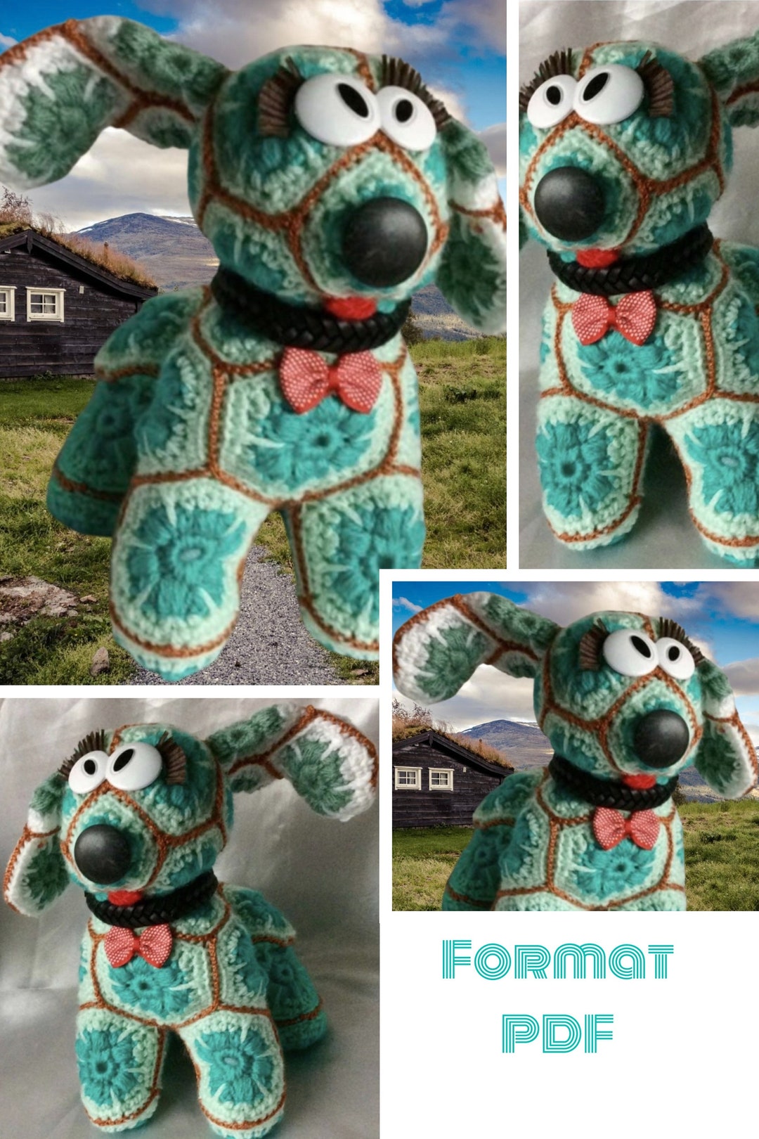 Crochet Dog Plush Model (african Flower Patterns). International ...