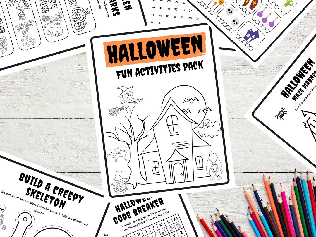 Halloween Fun Activity Pack for Kids - Etsy