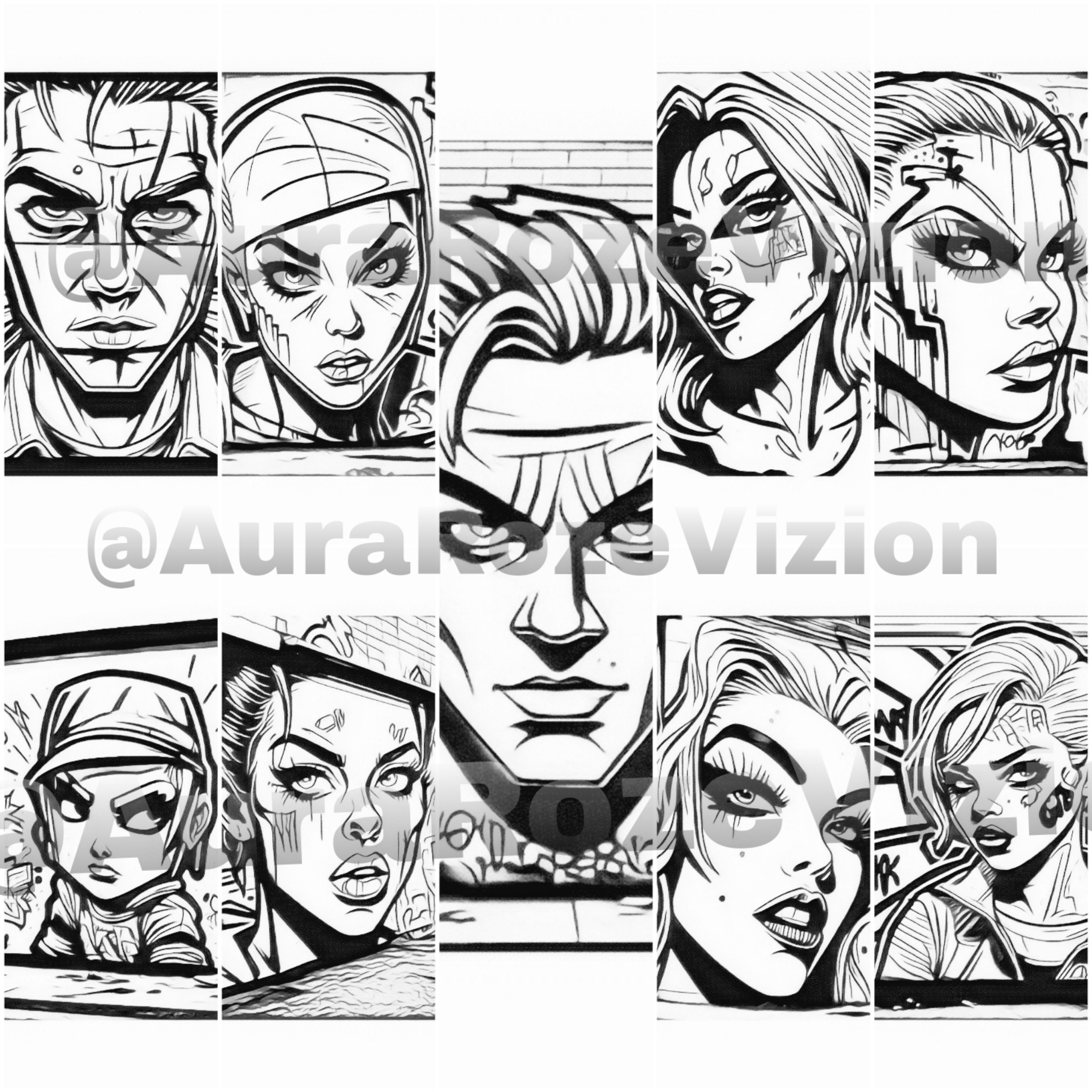 Street Art Coloring Pages Digital Download for Coloring Enthusiasts ...