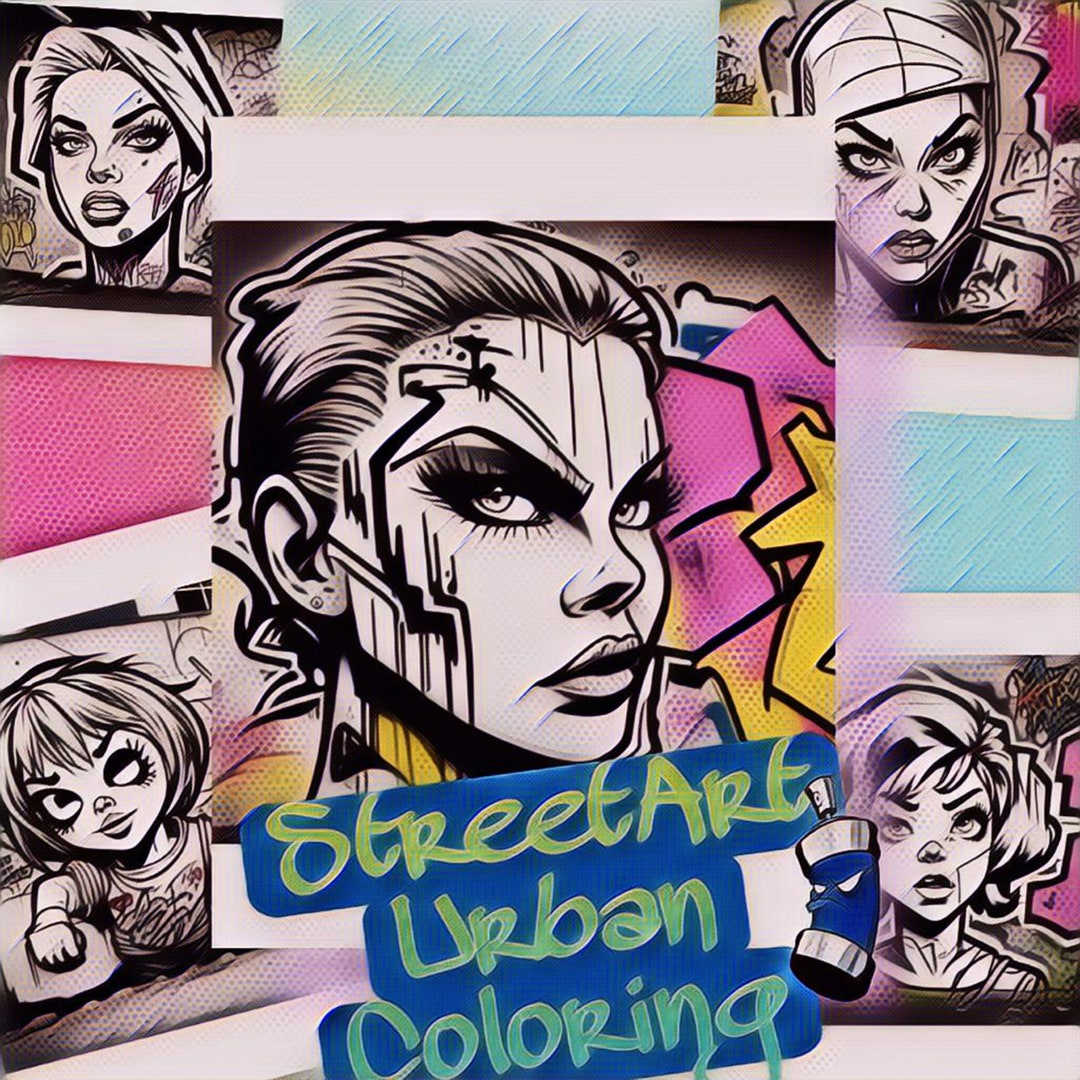 Street Art Coloring Pages Digital Download for Coloring Enthusiasts ...
