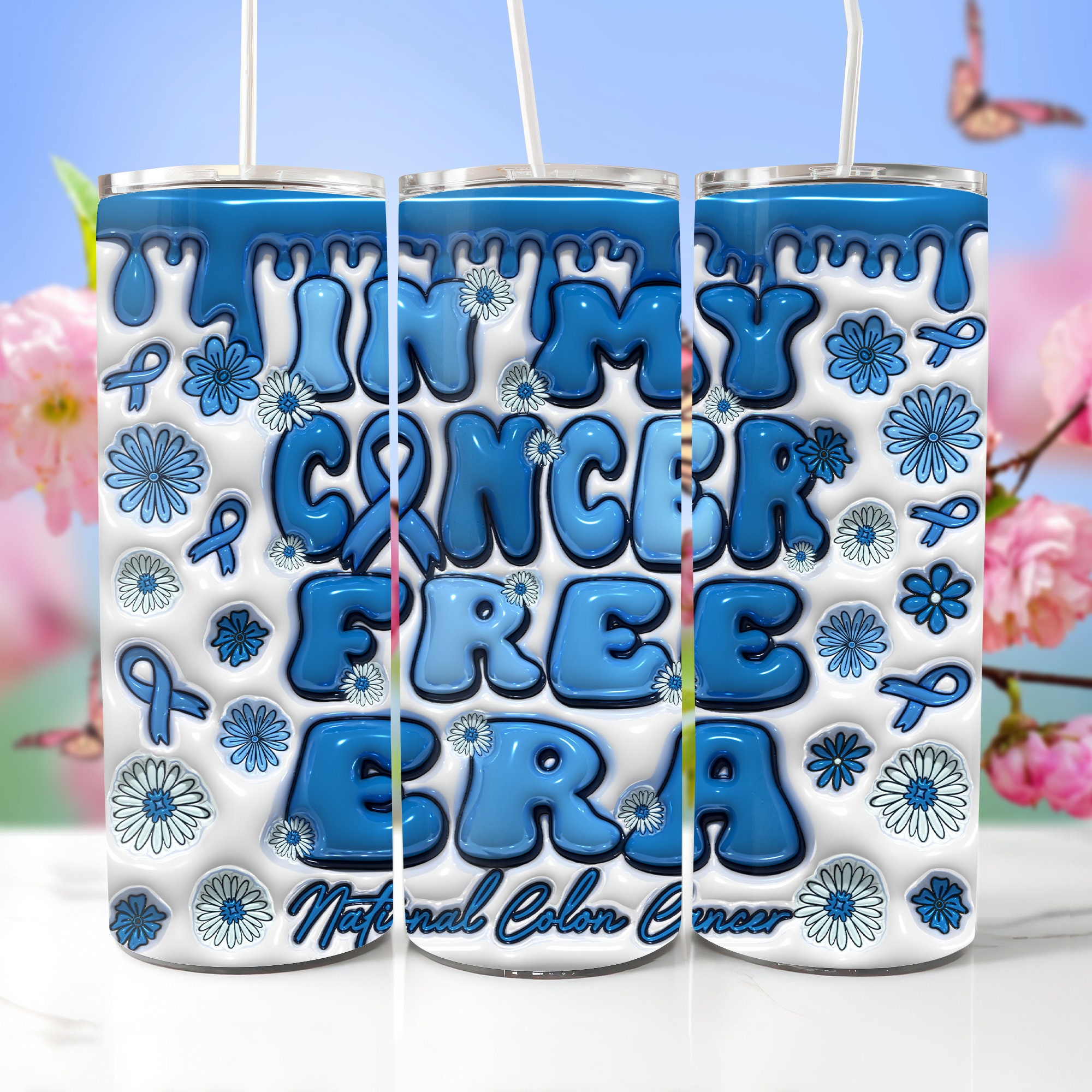 10 3d Inflated Groovy Colon Cancer Awareness 20oz Skinny - Etsy