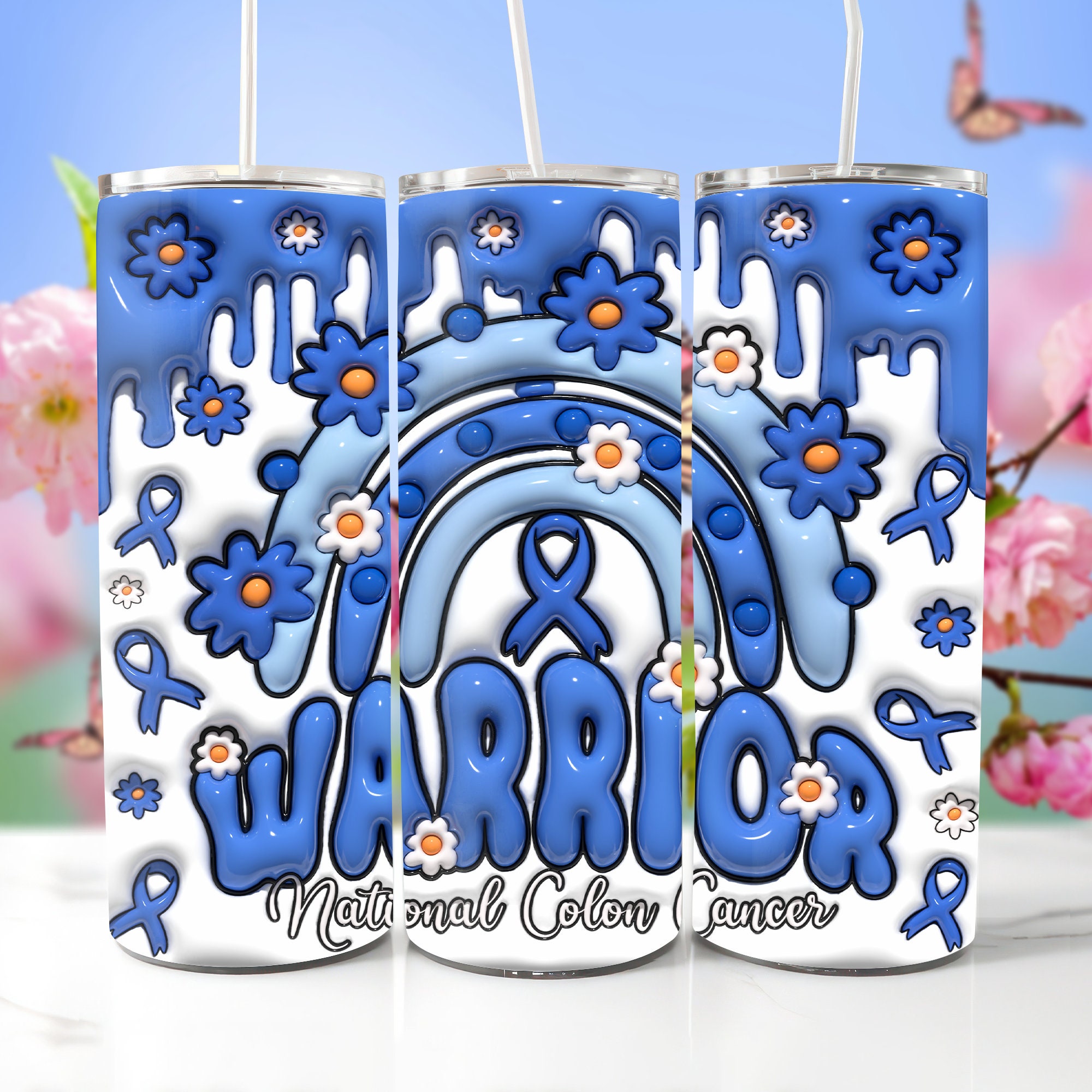 10 3d Inflated Groovy Colon Cancer Awareness 20oz Skinny - Etsy