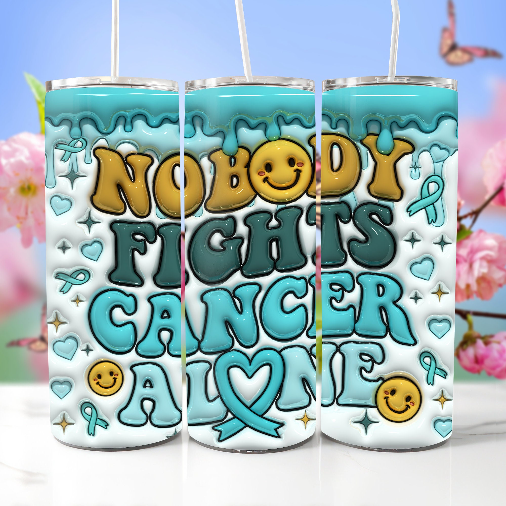 10 3d Inflated Groovy Cervical Cancer Awareness 20oz Skinny Tumbler ...