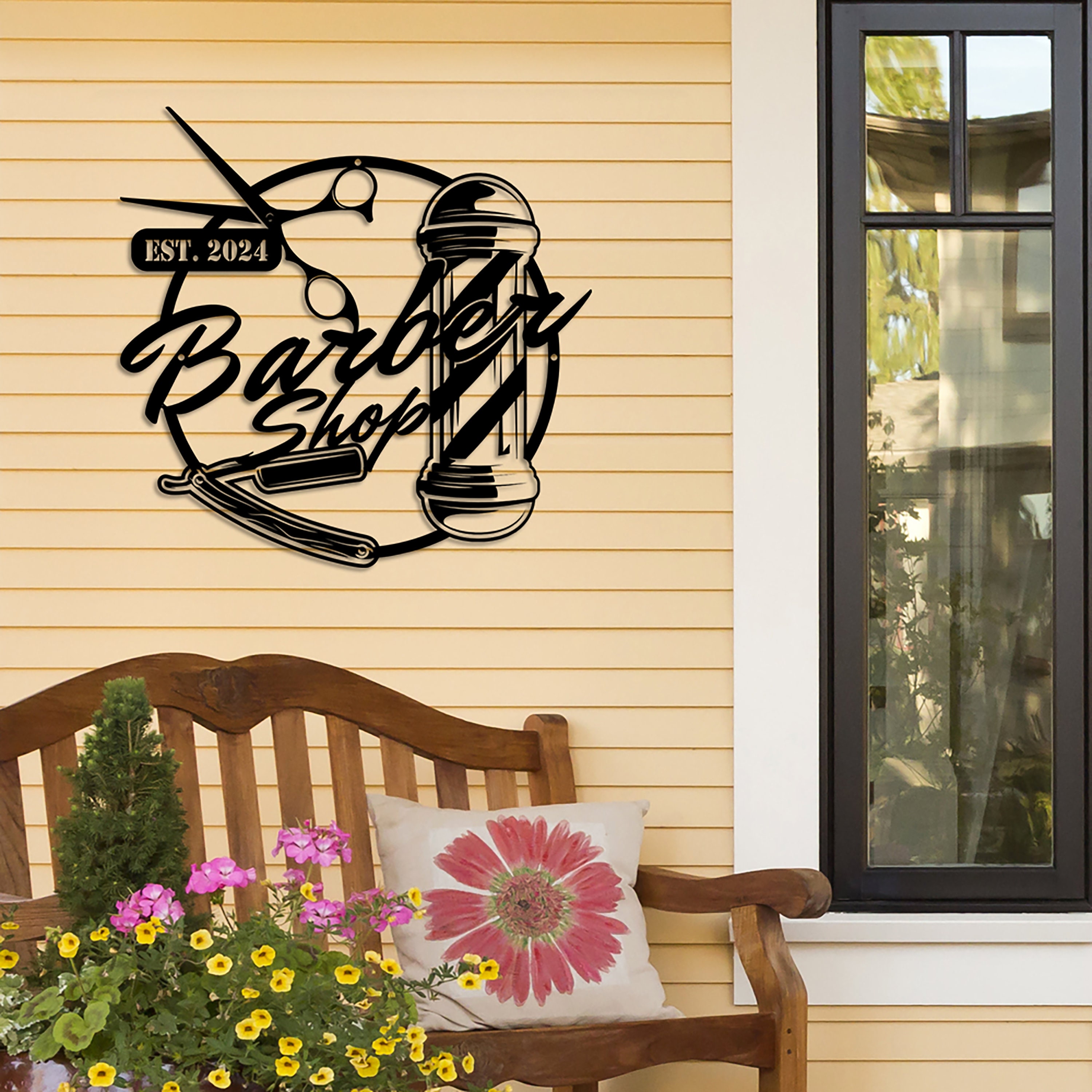 Personalized Barberia Shop Sign With Custom Name, Established Date, and ...