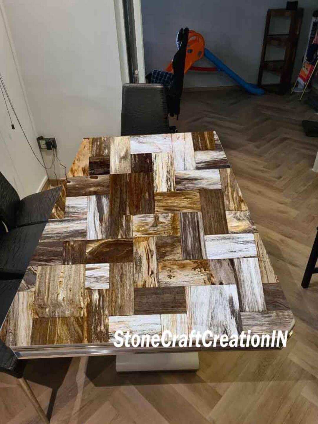 Handcrafted Petrified Wood Table Top: Luxury Fossil Decor - Etsy