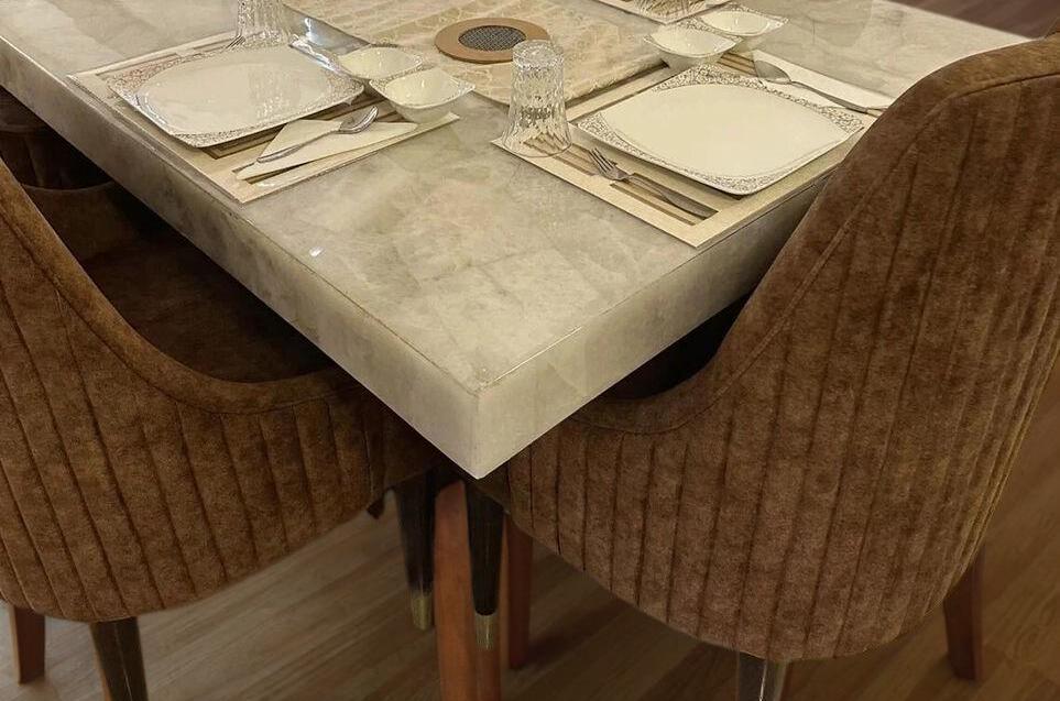 White Quartz Dining Table Top, Quartz Stone Agate Center Hallway Desk ...