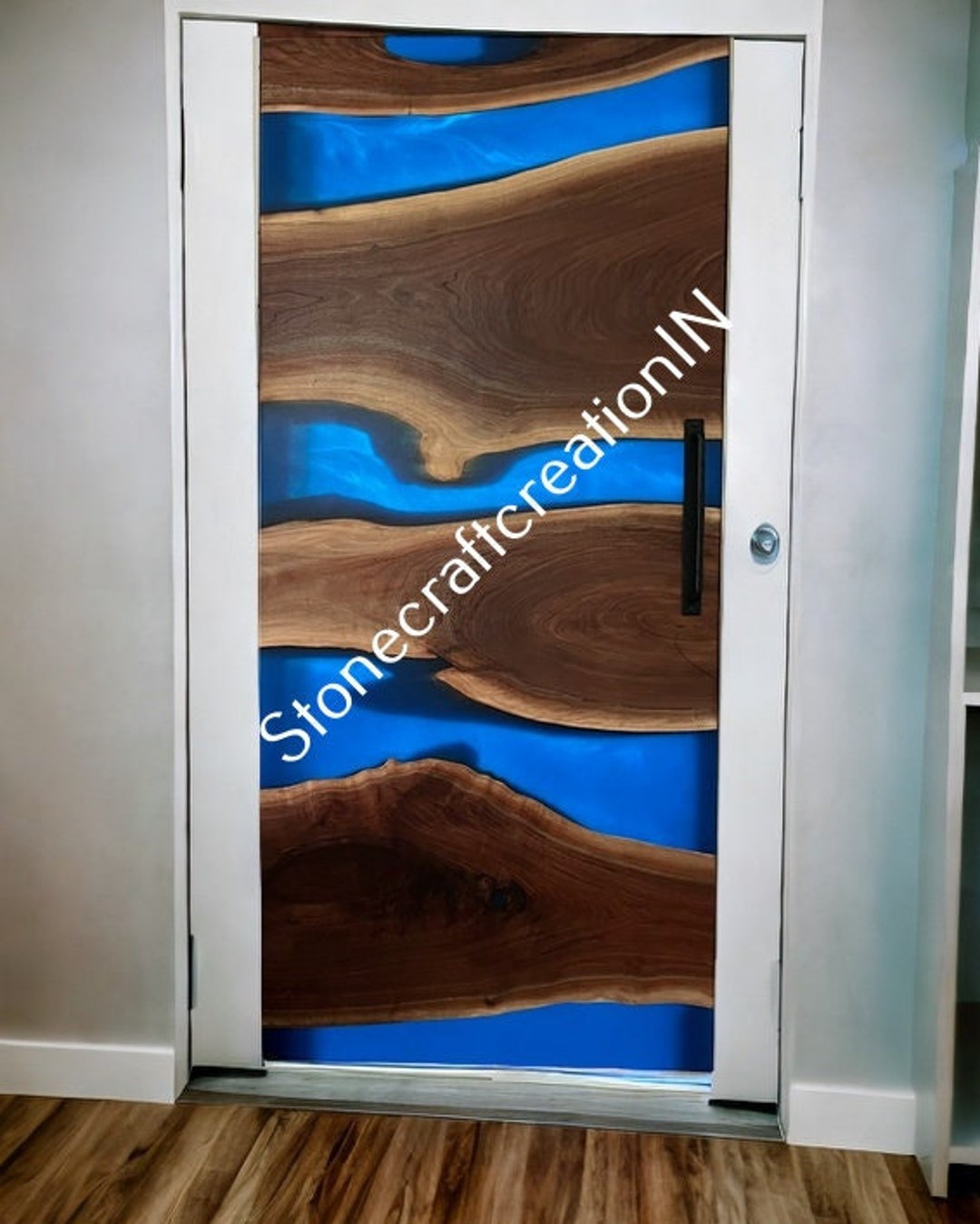 Blue River Epoxy Door, Epoxy Kitchen Door, Entrance Epoxy Barn Door ...
