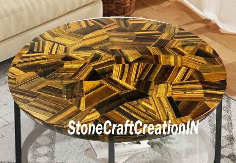 Tiger Eye Table Top, Handcrafted Table Top, Hallway Center Table Top ...