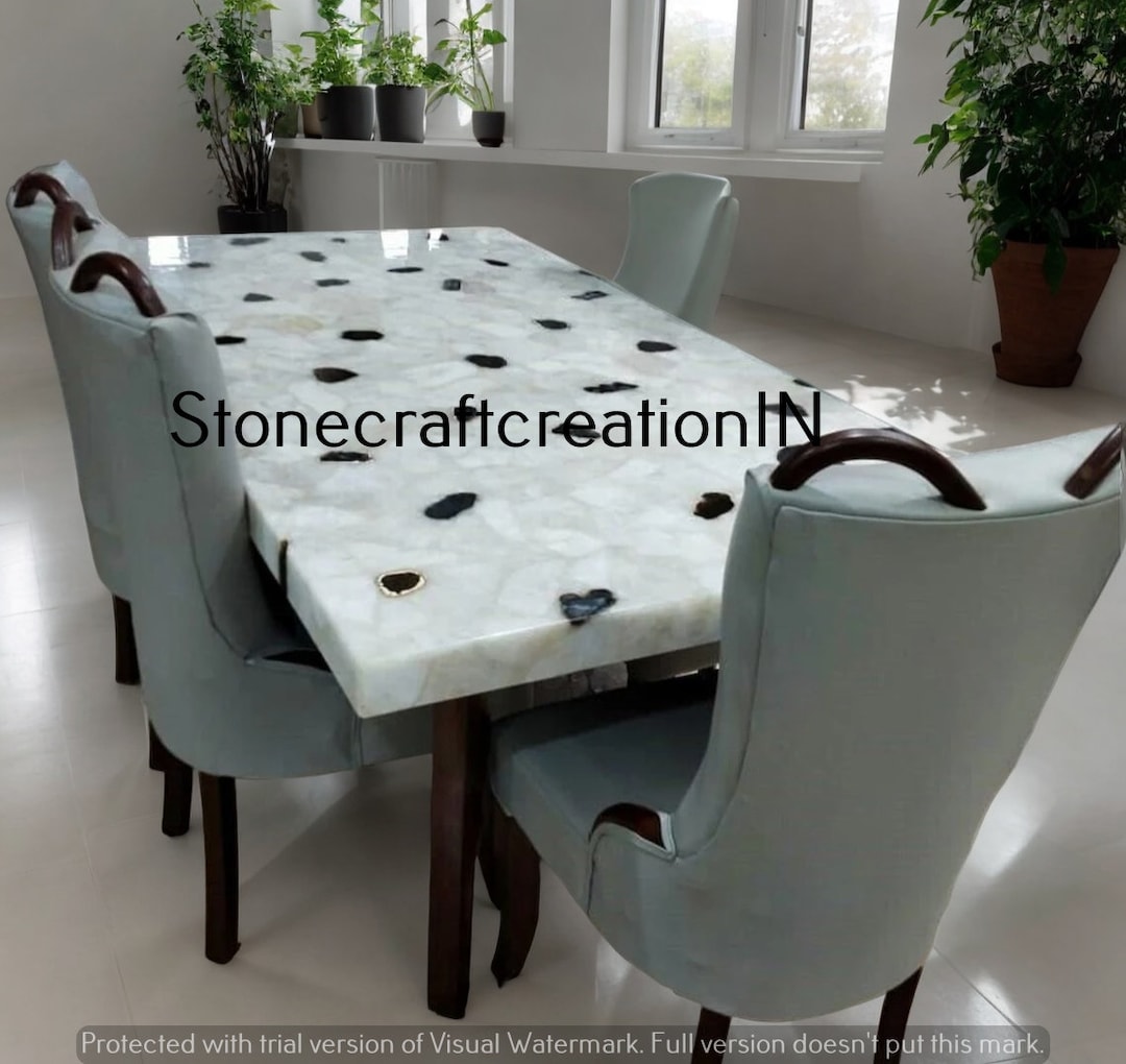 White Quartz Stone Dining Table, Quartz Table, Quartz Console Table ...