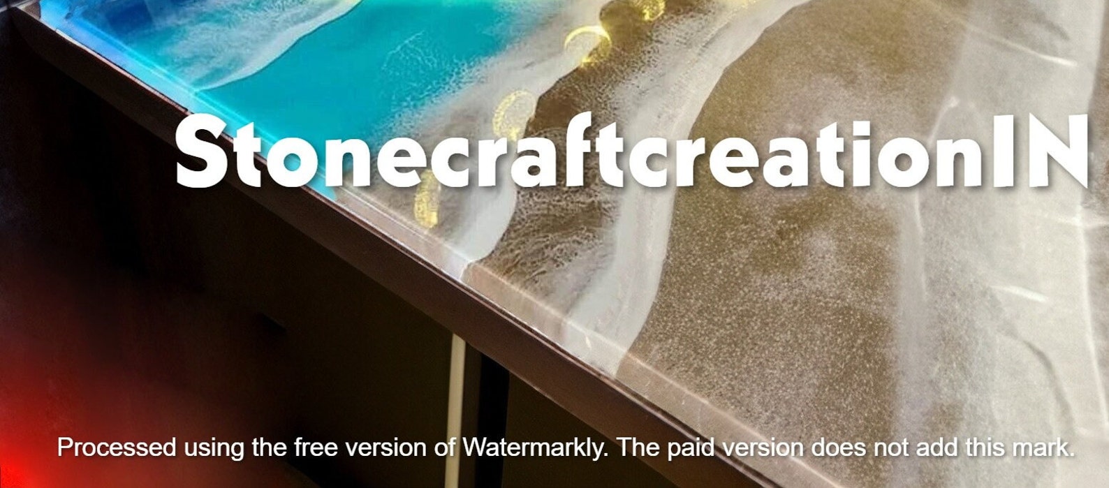 Ocean Waves Epoxy Resin Dining & Kitchen Slab Top, Personalized ...