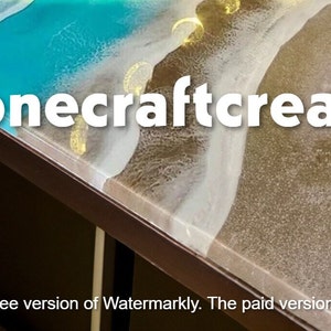 Ocean Waves Epoxy Resin Dining & Kitchen Slab Top, Personalized ...