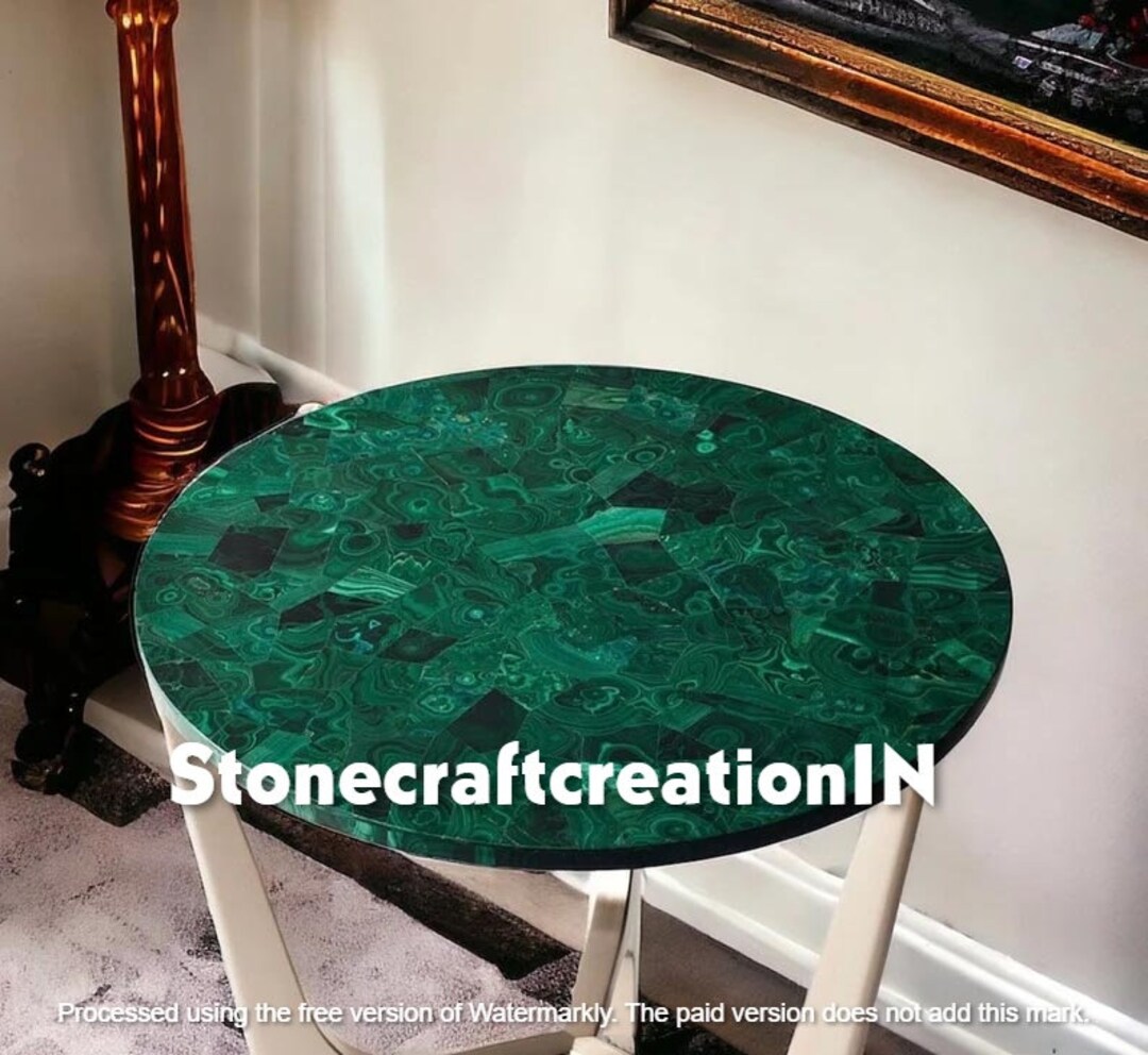 Malachite Round Table Top / Dining Table / Coffee Table / Center ...