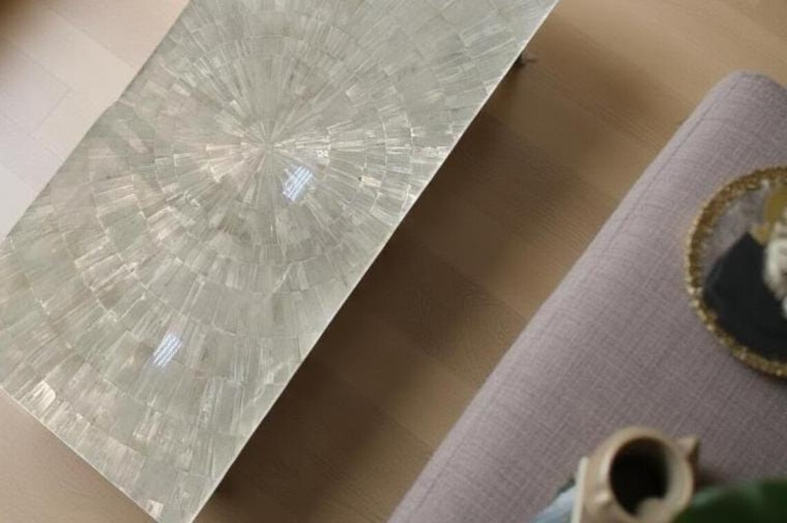 Handmade Selenite Dining Table: Modern White Crystal Stone Furniture - Etsy