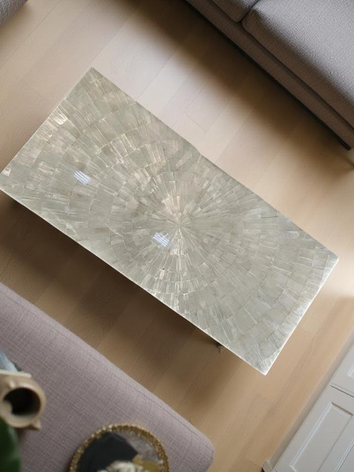 Handmade Selenite Dining Table: Modern White Crystal Stone Furniture - Etsy