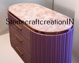 Rose Quartz Table, Quartz Console Table, Rose Quartz Table Top, Quartz ...