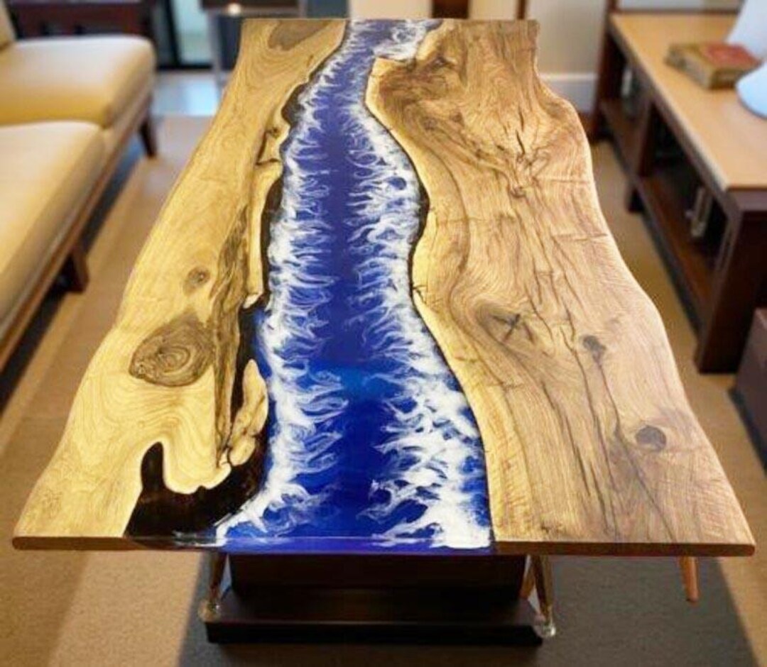 Ocean Wave Table / Custom Order Epoxy Resin Table / Farmhouse Dining ...