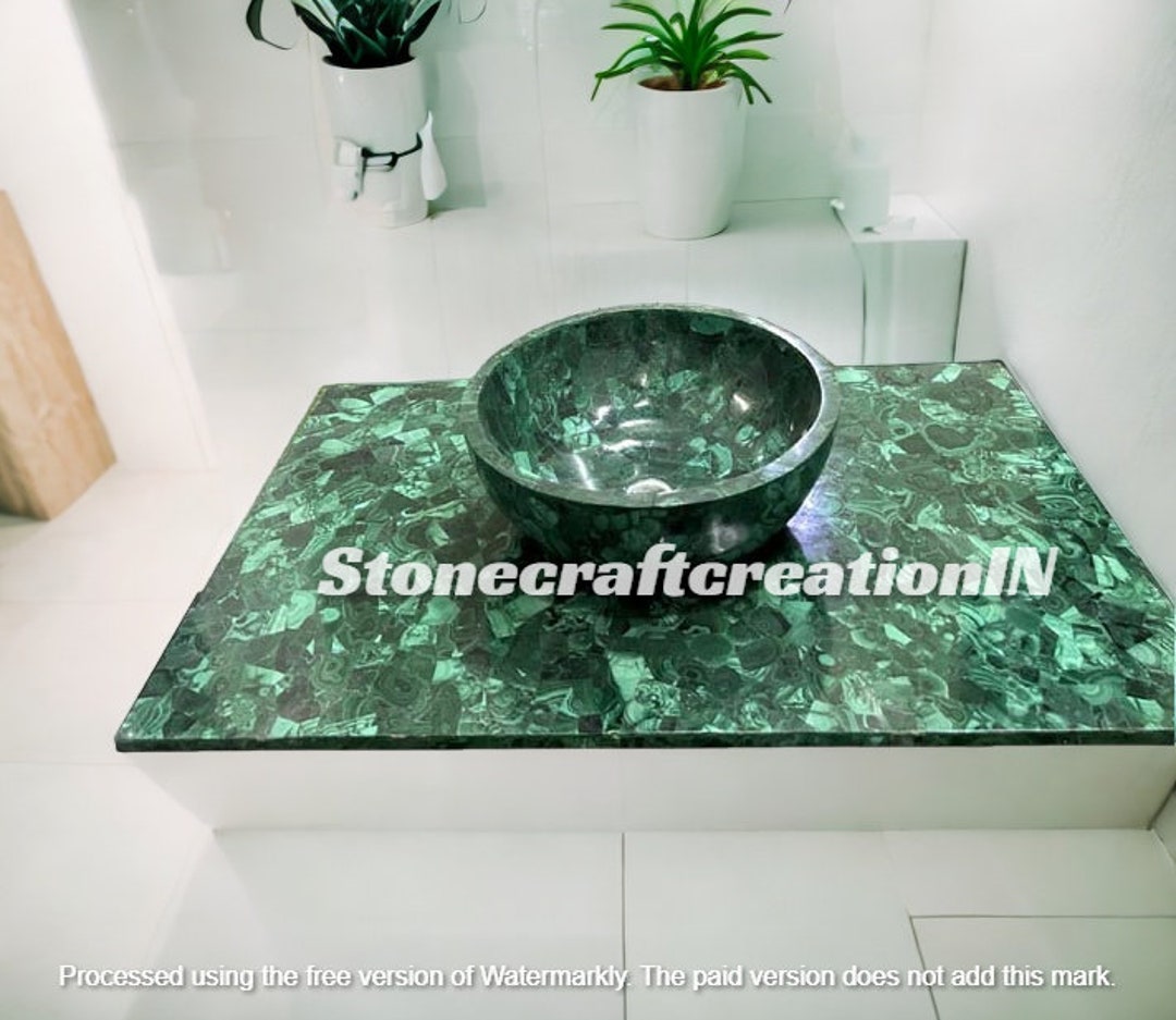 Malachite Counter Top With Sink, Malachite Backsplash Counter Top ...