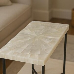 Selenite Stone Table Top, Handmade Stone Dining Table, Sun Burst ...