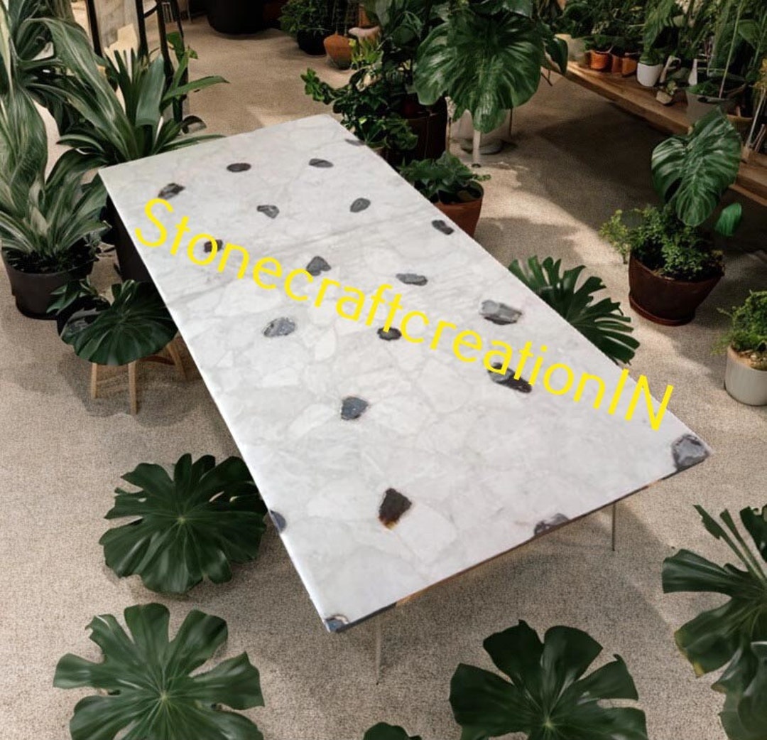 White Quartz Table Top, Luxury Quartz Center & Dining Table Top, Quartz ...