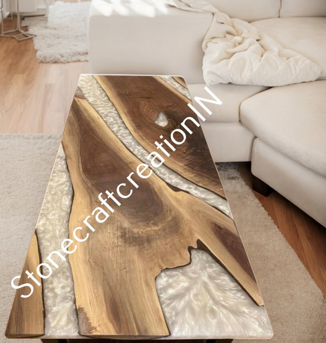 White Epoxy Table, Epoxy Table, Epoxy Dining Table, Resin River Table ...